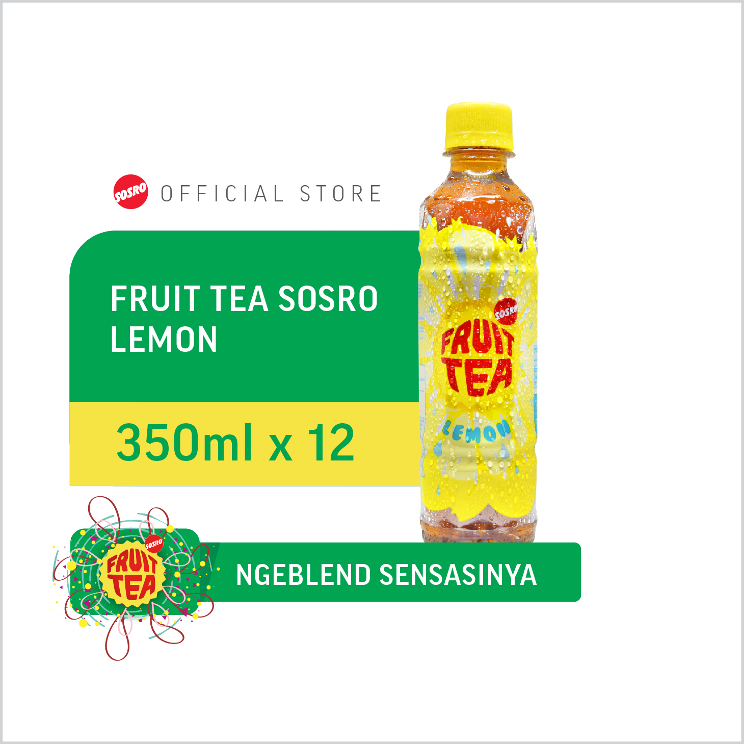 Fruit Tea Sosro Lemon pet 350 ml isi 12 Pcs | Lazada Indonesia