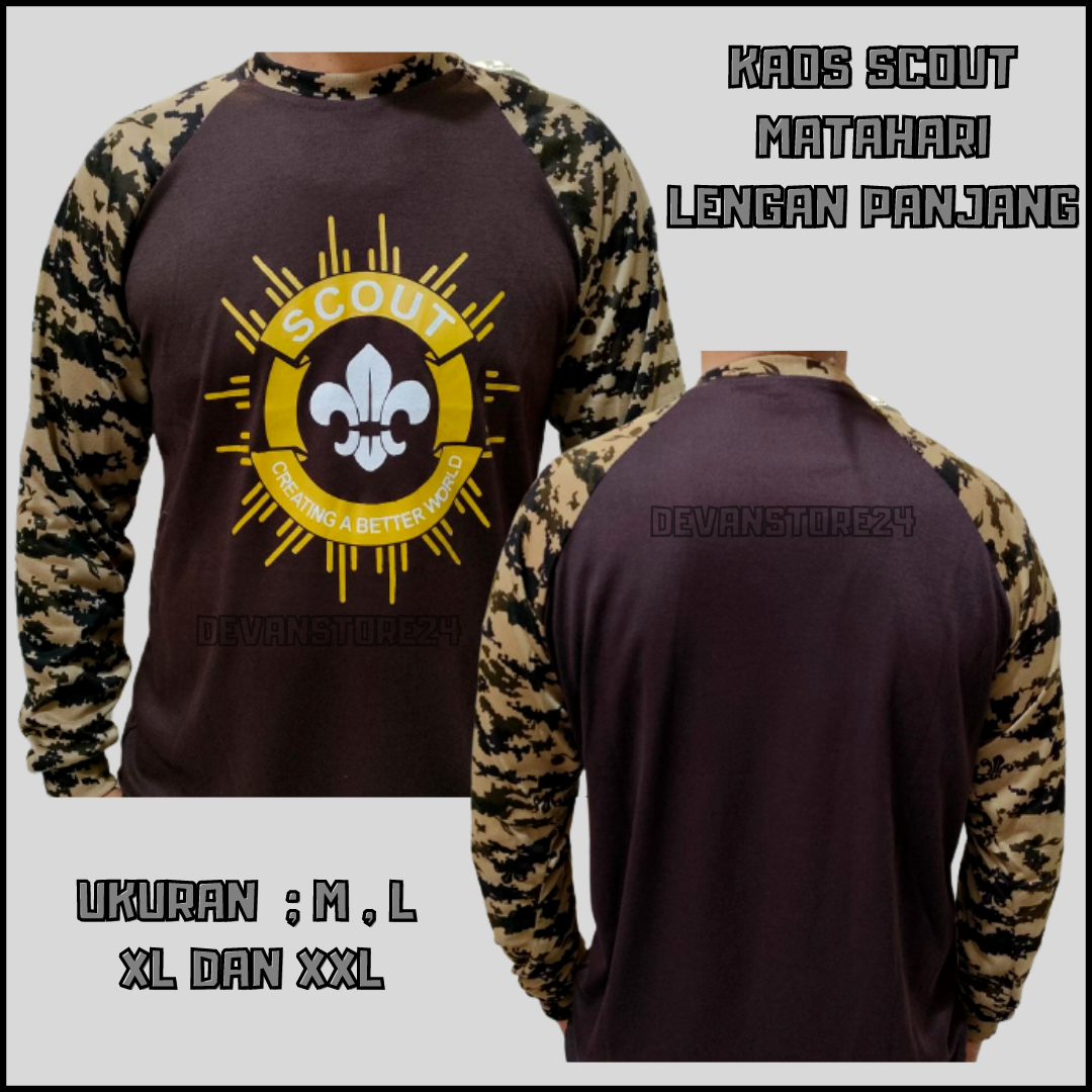 Kaos loreng pramuka baju lapangan scot pramuka lengan panjang | Lazada ...