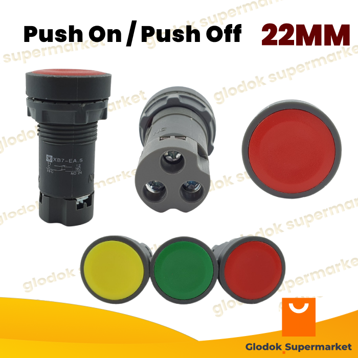 Tombol Push On Push Off 22mm Saklar XB7-EA Push Button Switch Reset ...