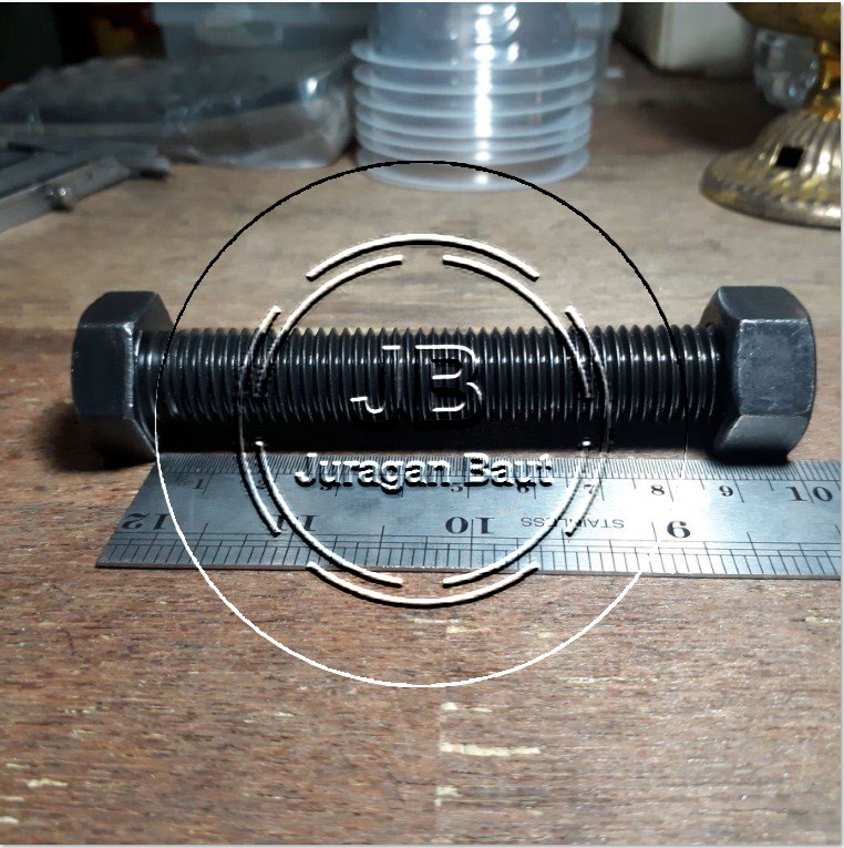BAUT BAJA KUNCI 19 M12X100 PANJANG 100 CM 10CM GRADE 8.8 HTB M12 X 100 ...