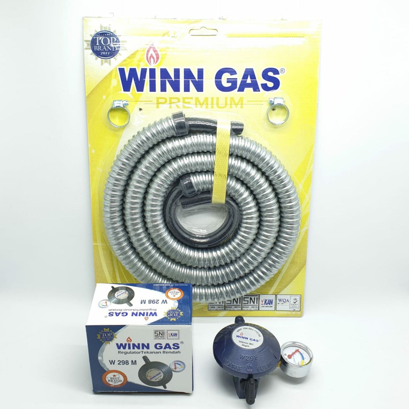 SET Winn Gas W298M Meter + Selang Gas Flexy 1,8 Mtr / Regulator Gas ...
