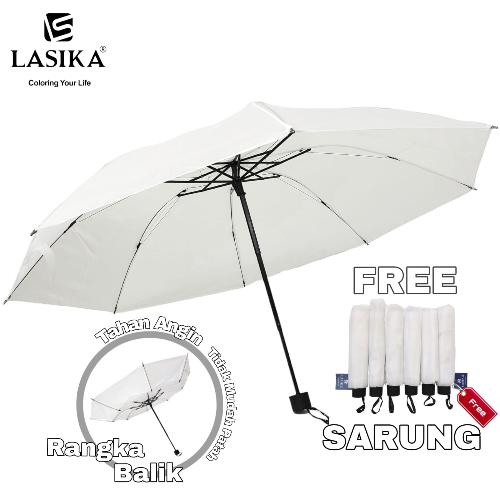 PAYUNG LIPAT PUTIH POLOS PAYUNG UNTUK HAJI UMROH PUTIH POLOS | Lazada ...