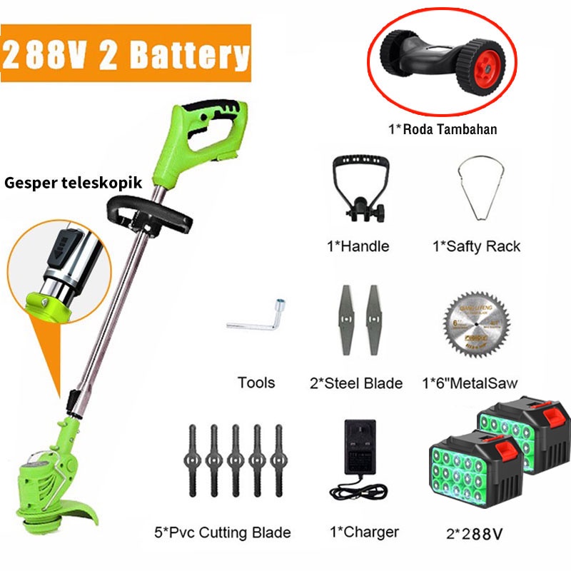 Tixx Mesin Potong Rumput Elektrik 188V/288V Nirkabel Baterai Mesin ... Tixx Mesin Potong Rumput Elektrik 188V/288V Nirkabel Baterai Mesin ...