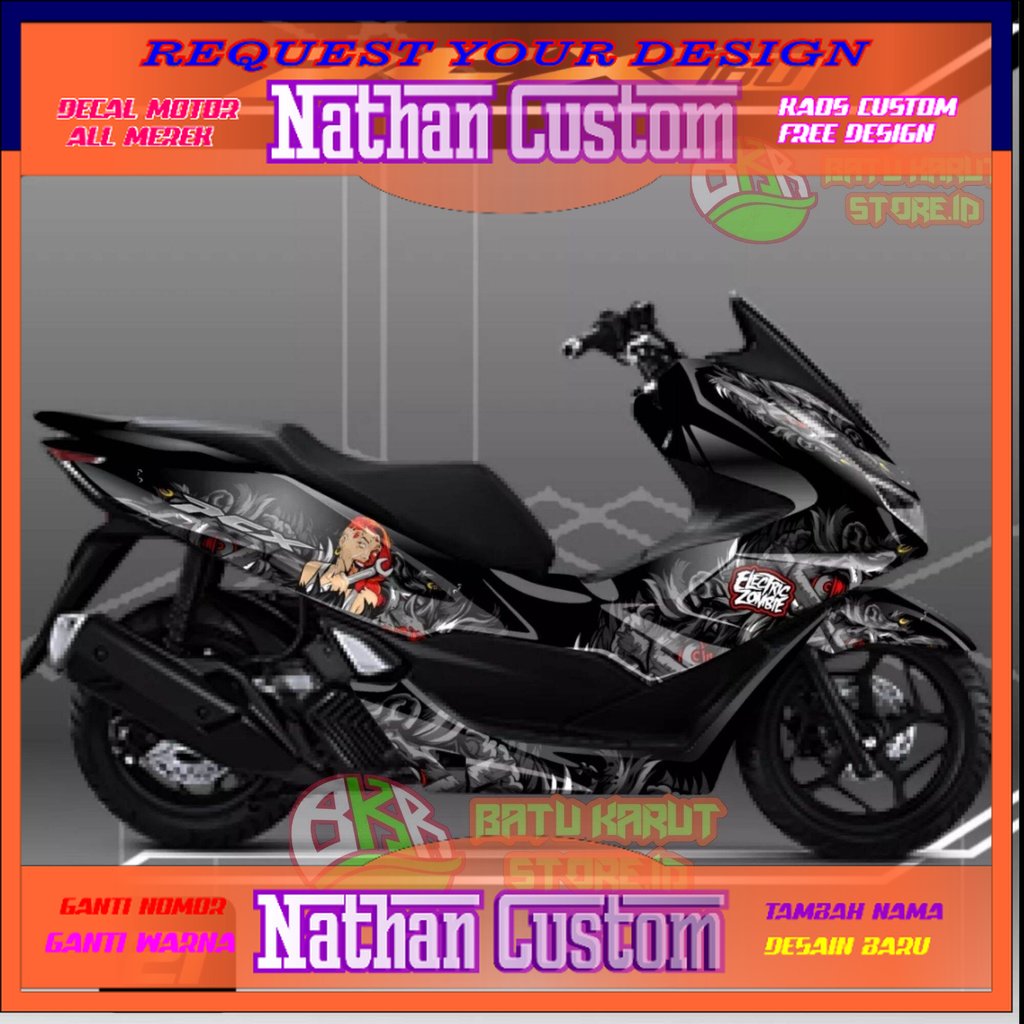 DECAL PCX 160 FULL BODY 2022,PCX 150,PCX MERAH-PUTIH-HITAM TERBARU ...