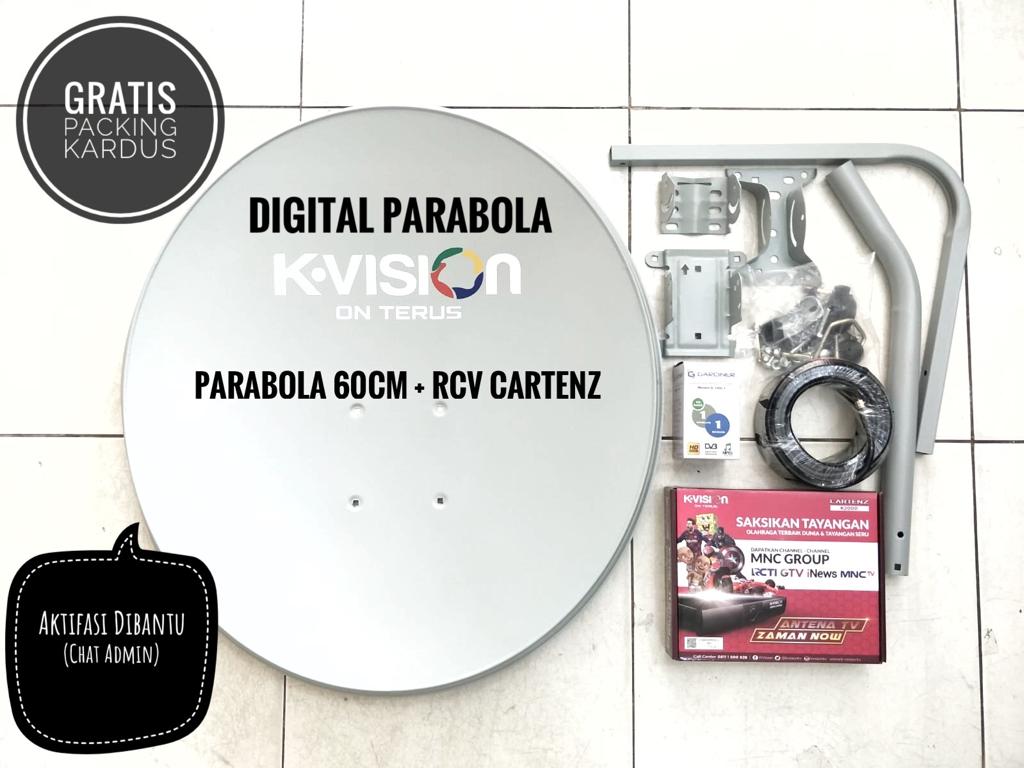 Parabola Mini Kvision 60 CM- Parabola Full Set Lengkap Plus Receiver ...