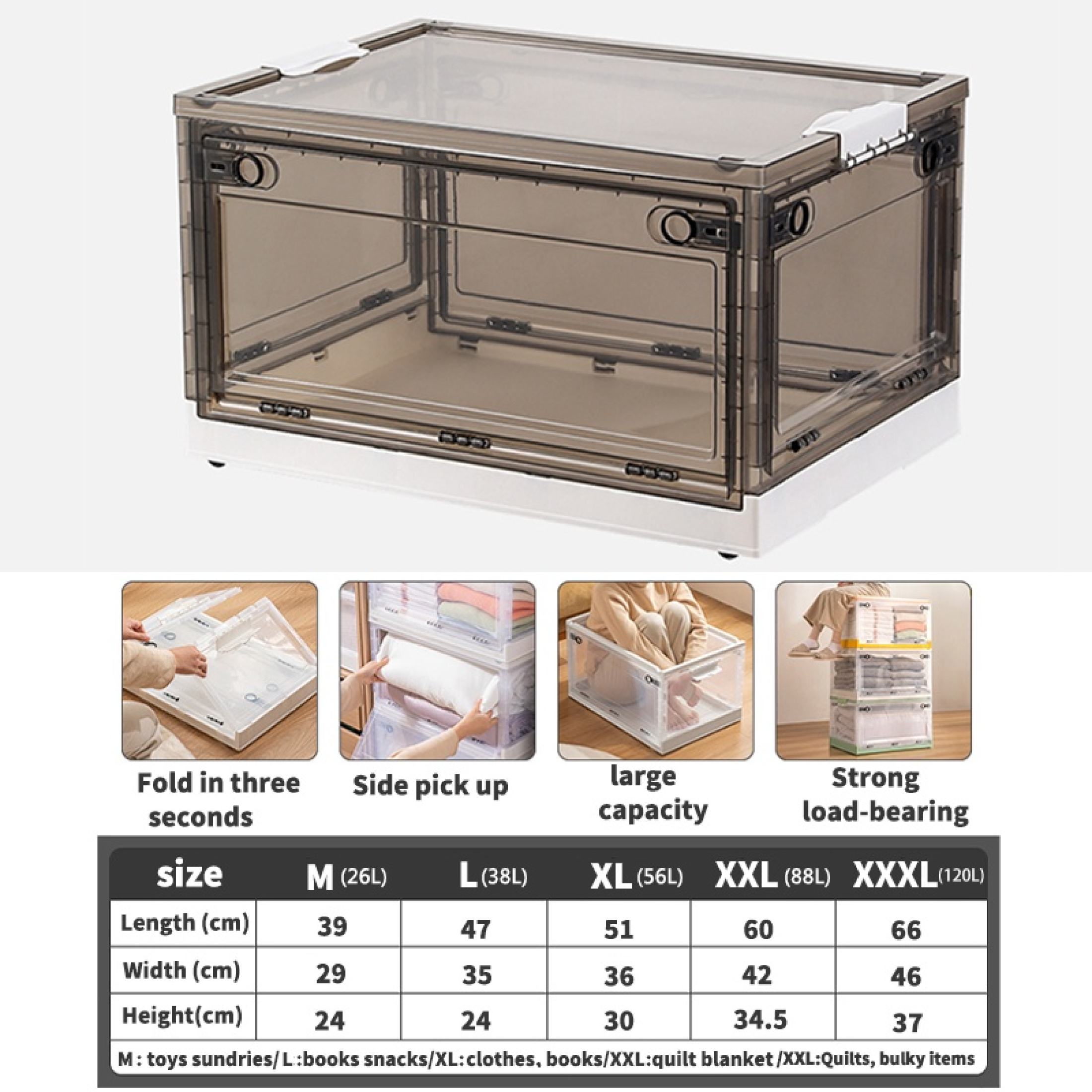 LEMARI PAKAIAN PLASTIK STORAGE BOX LIPAT | FOLDING CONTAINER BOX TEMPAT ...