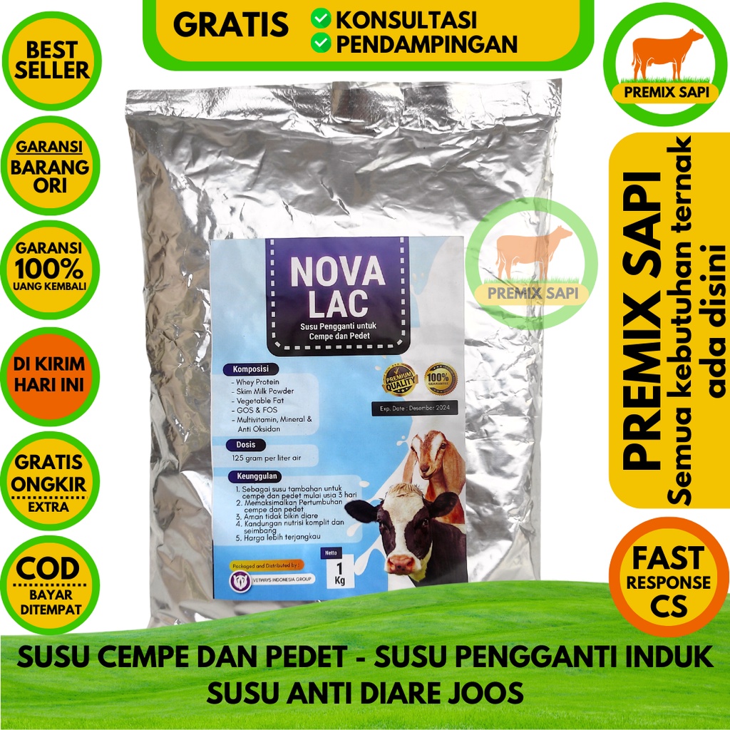 NOVA LAC 500gr dan NOVA LAC 1kg - Susu pengganti induk sapi kambing ...