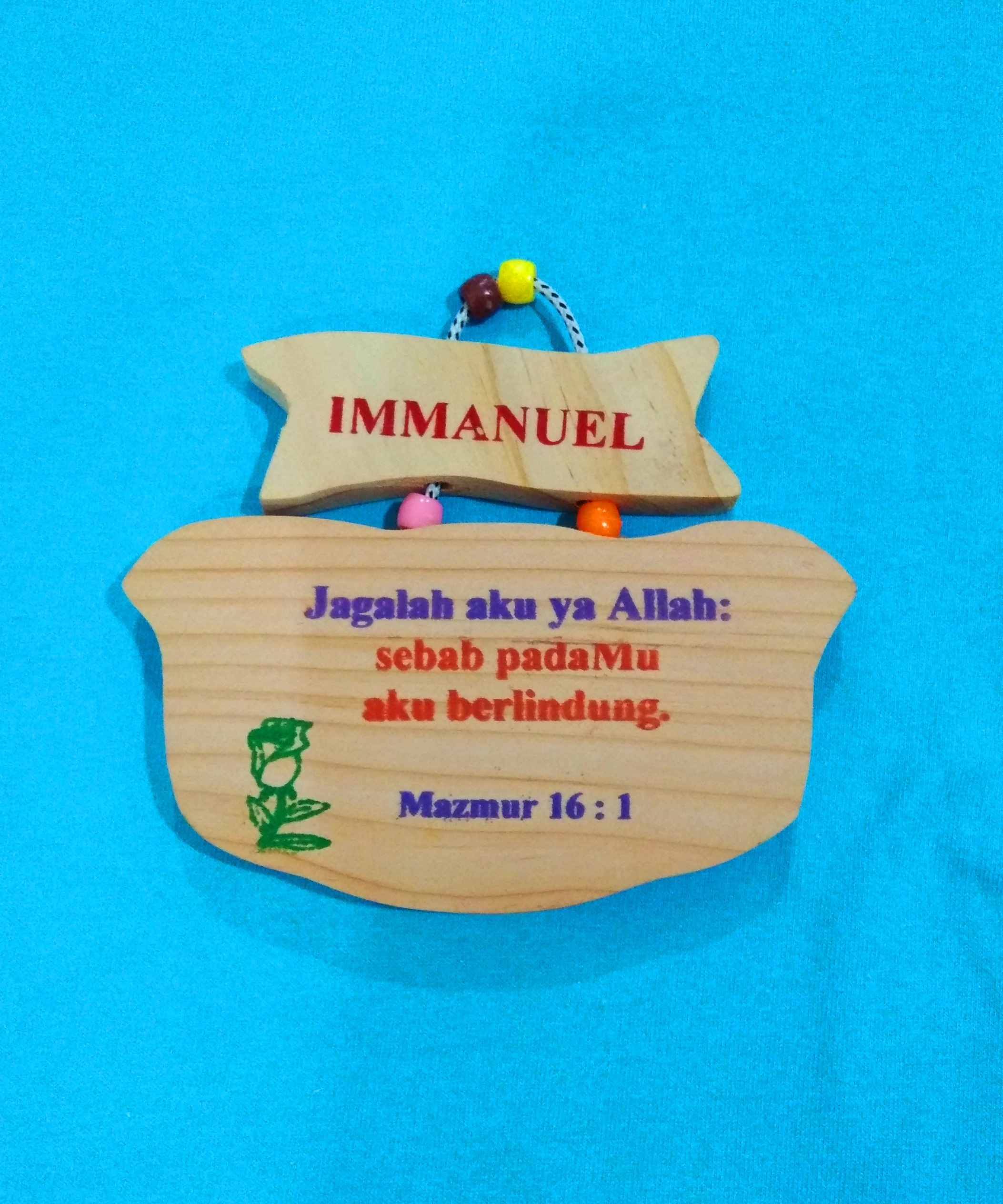 Hiasan Dinding Kayu Rohani- Immanuel - Tulisan Ayat Alkitab- TV006 ...
