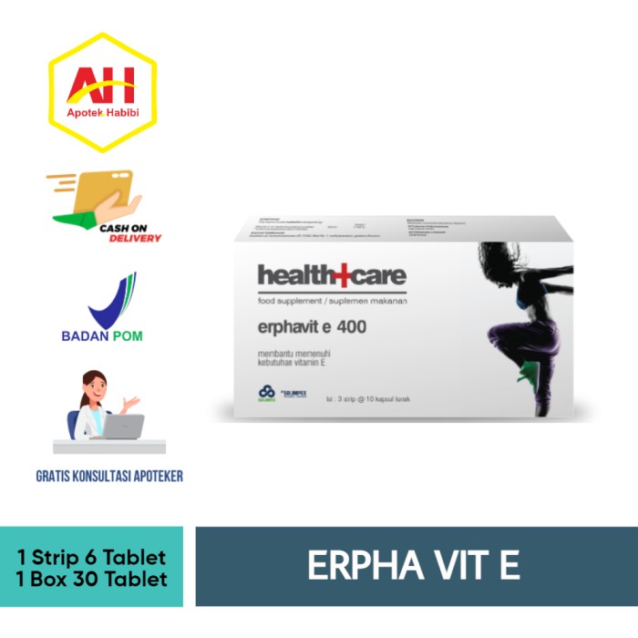 ERPHA VIT E 400 ERPHAVIT E 400MG BOX 30 TABLET OBAT MULTIVITAMIN ...