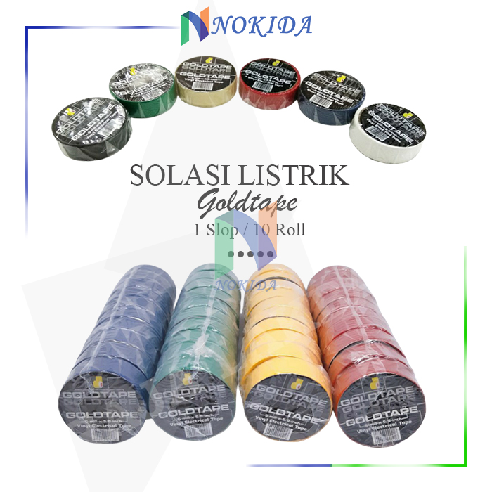 Nokida Solasi Listrik Kecil Gold Tape [10 Pcs] / Solatip Hitam ...