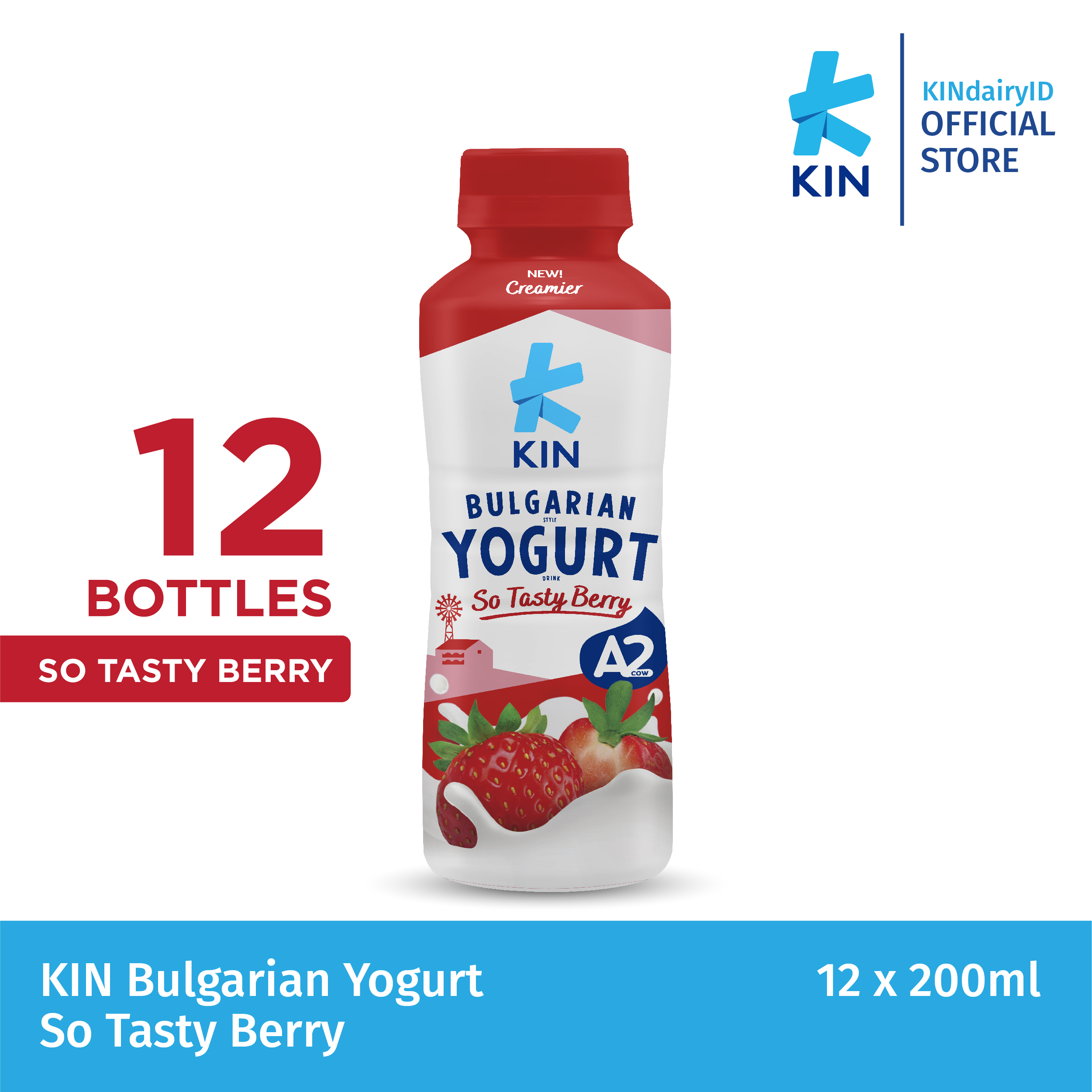 KIN BULGARIAN YOGURT / YOGHURT STRAWBERRY (12x200 ML) | Lazada Indonesia