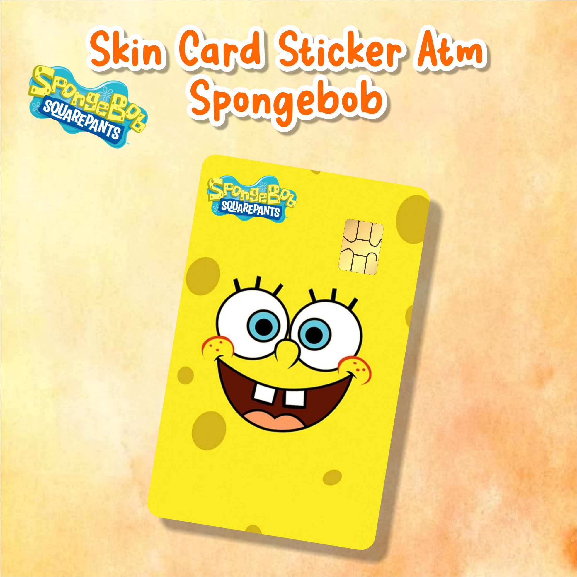 Sticker Skin Card lucu Spongebob custom - Vinyl ATM Debit Credit Emoney ...