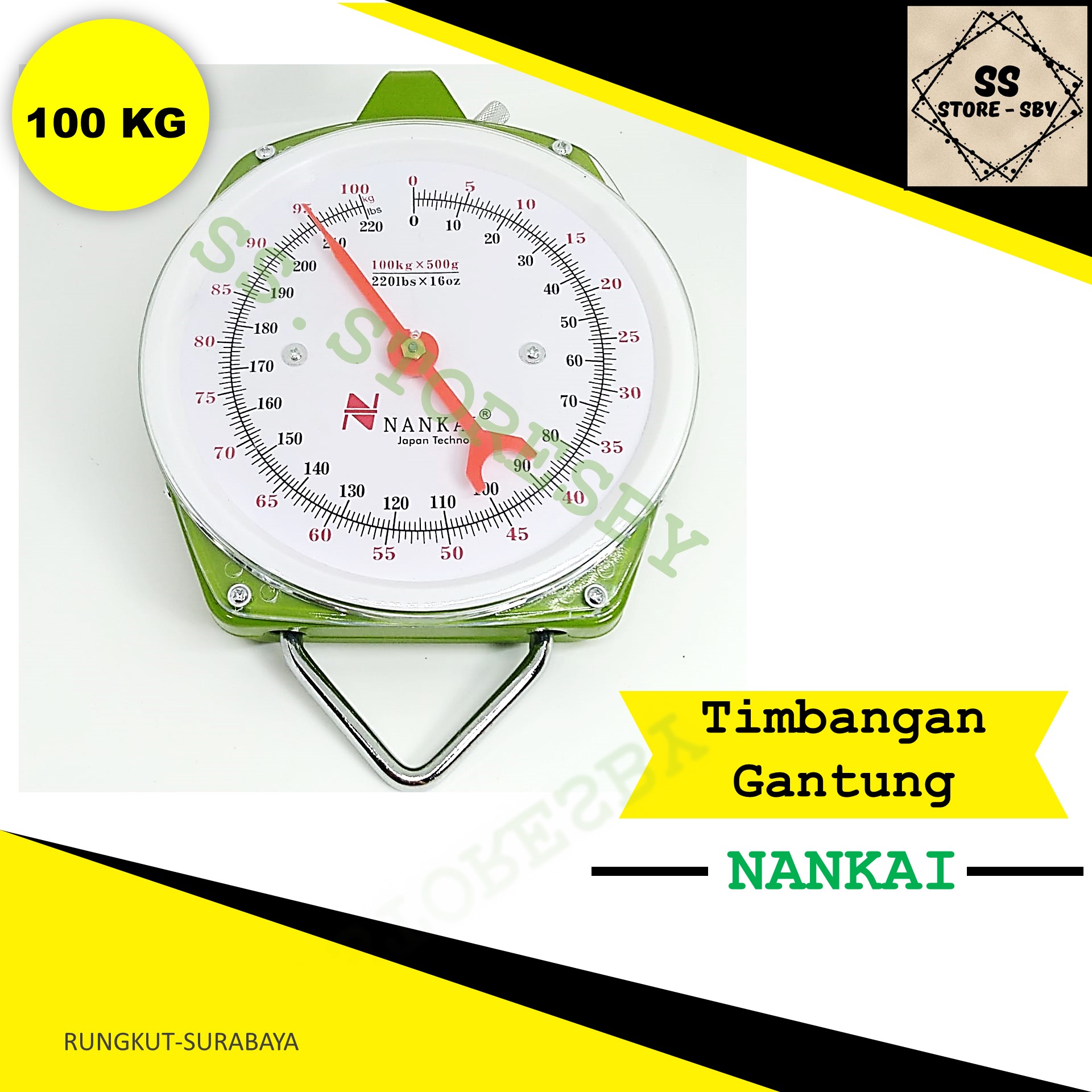 TIMBANGAN GANTUNG MANUAL 100KG NANKAI TIMBANGAN BESI JARUM JAM HANGING ...