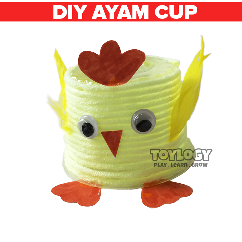DIY Craft Gelas Bentuk Ayam Prakarya Anak Lucu Motorik Play Toy Merajut ...