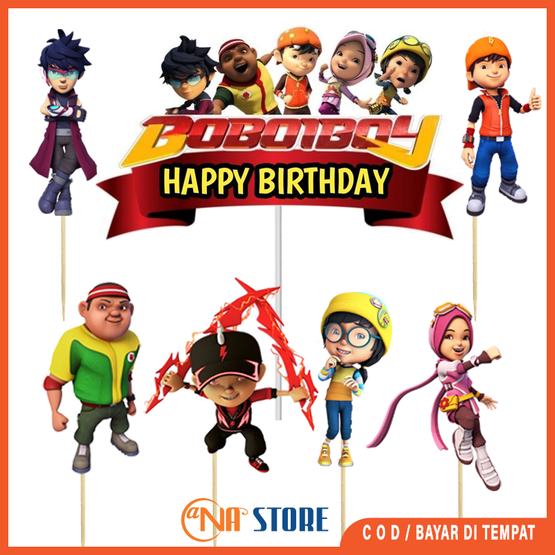 TOPPER CAKE HAPPY BIRTHDAY HIASAN KUE ULANG TAHUN KARAKTER BOBOIBOY ...