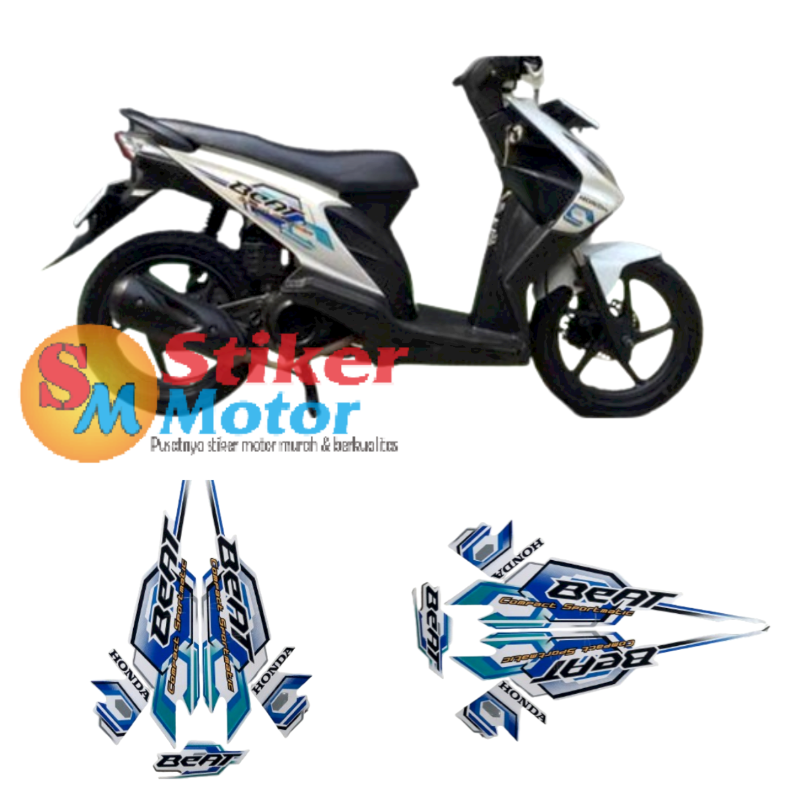 STIKER STRIPING LIS LES BODY MOTOR HONDA BEAT KARBU 2008 STRIPING BEAT ...