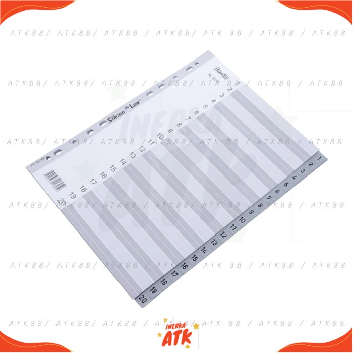 Bantex Numerical Indexes A4 20 Pages (1-20 index) #6213 Pembatas File ...