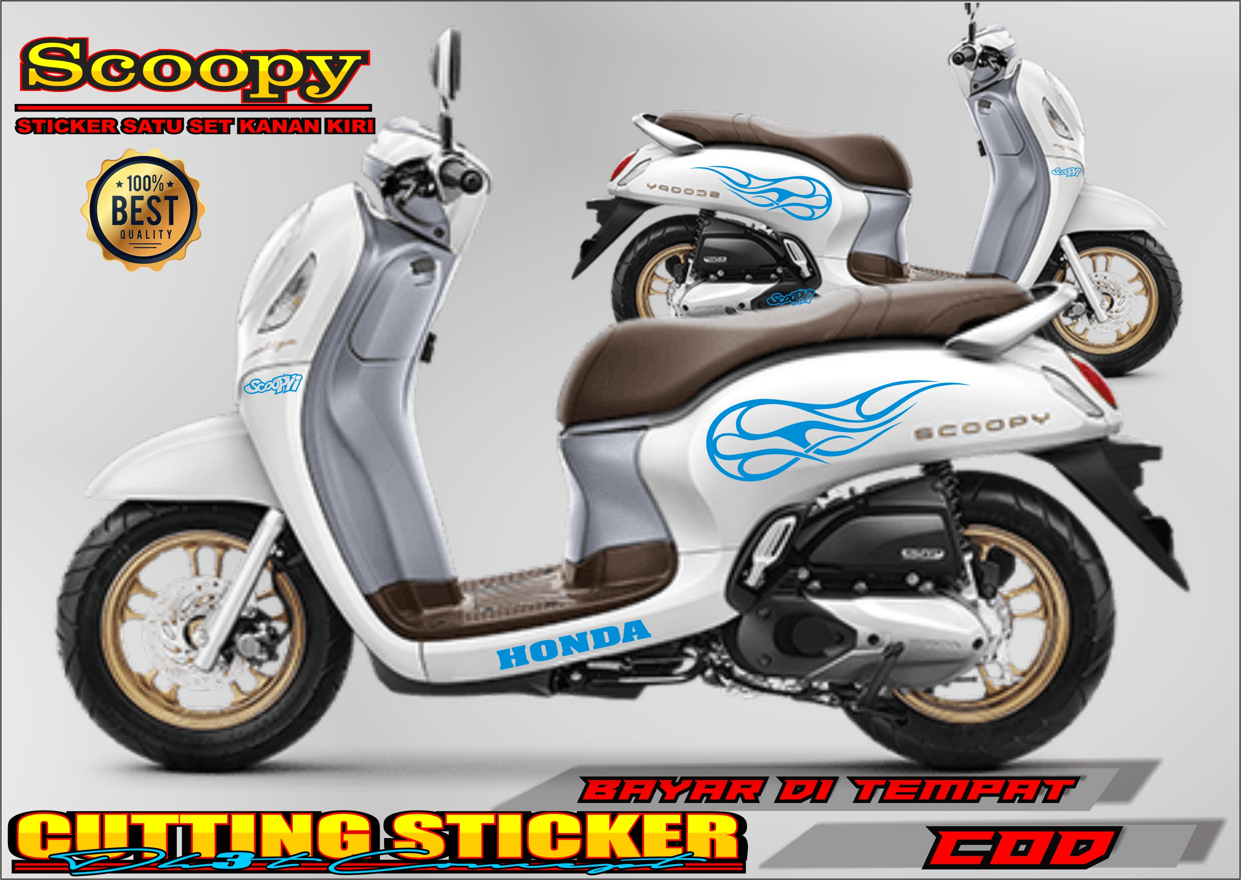 STICKER SCOOPY BOLA API STRIPING ALL SCOOPY | Lazada Indonesia