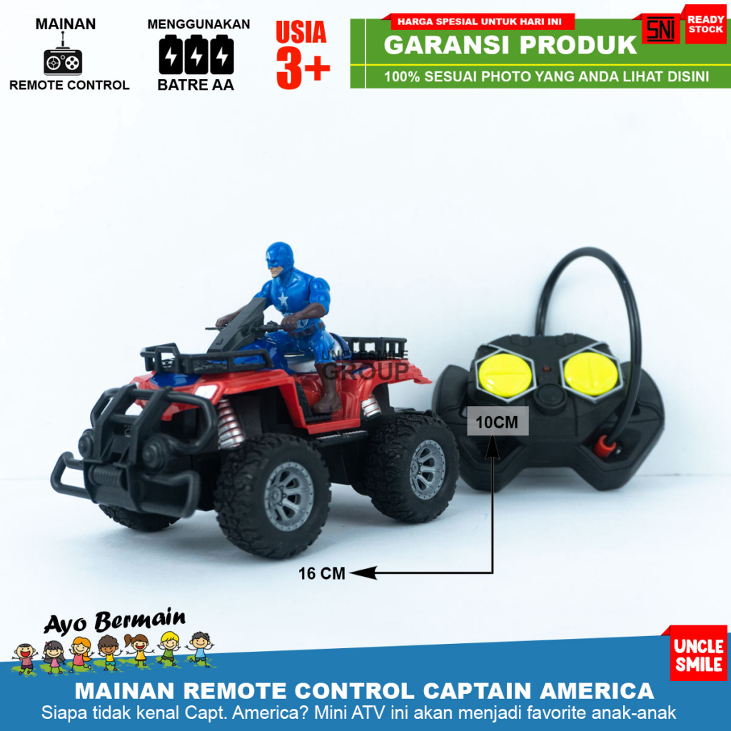 Mainan Remote Control Captain America Avengers ATV Kapten Amerika ...