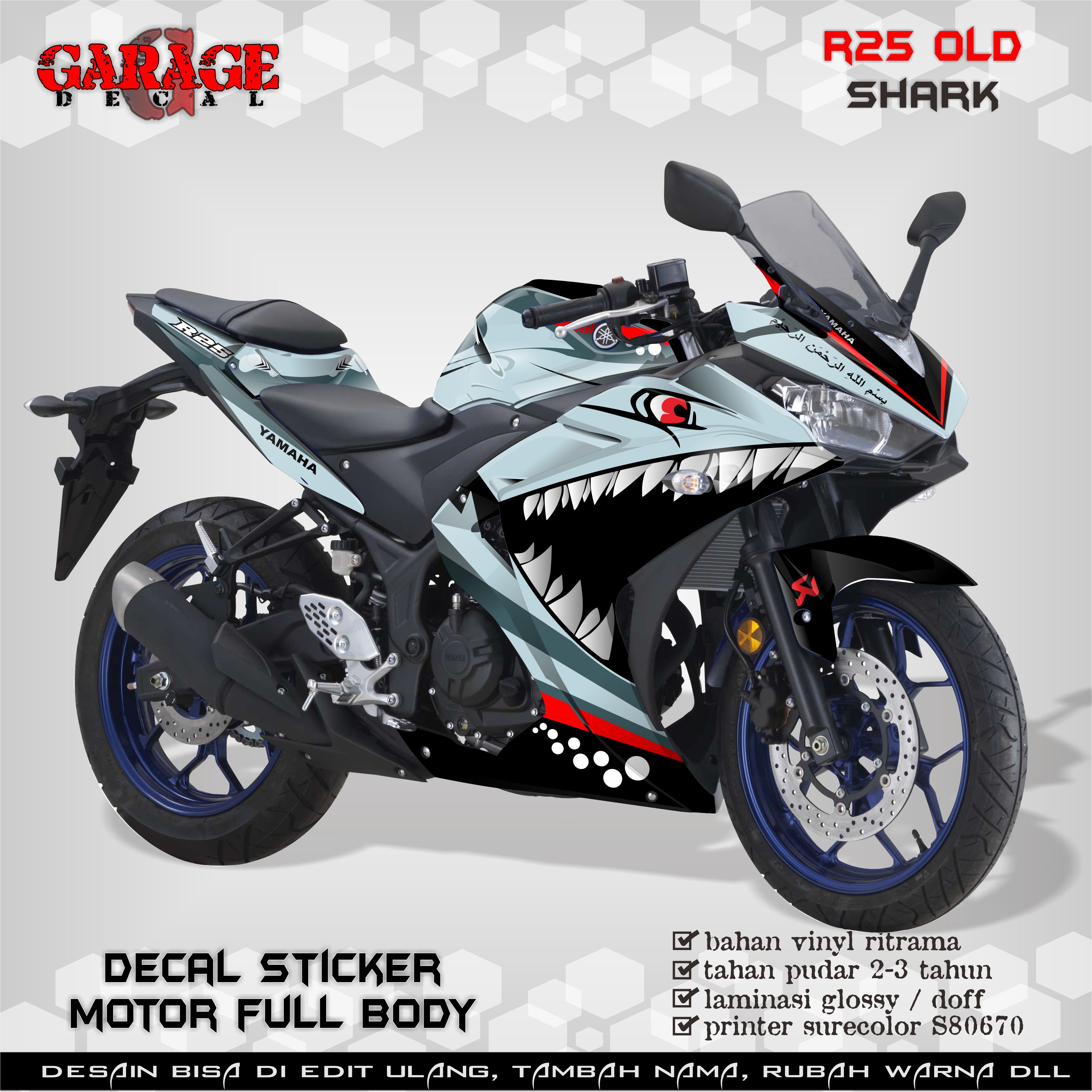 Decal R25 Old Full Body Sticker R25 old Full Body decal sticker YZF r25 ...