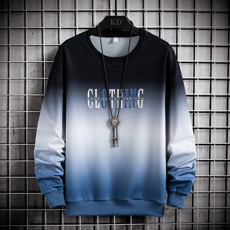 Sweater Pria Hoodie Lengan Panjang Pencetakan Gradien W9065 | Lazada ...