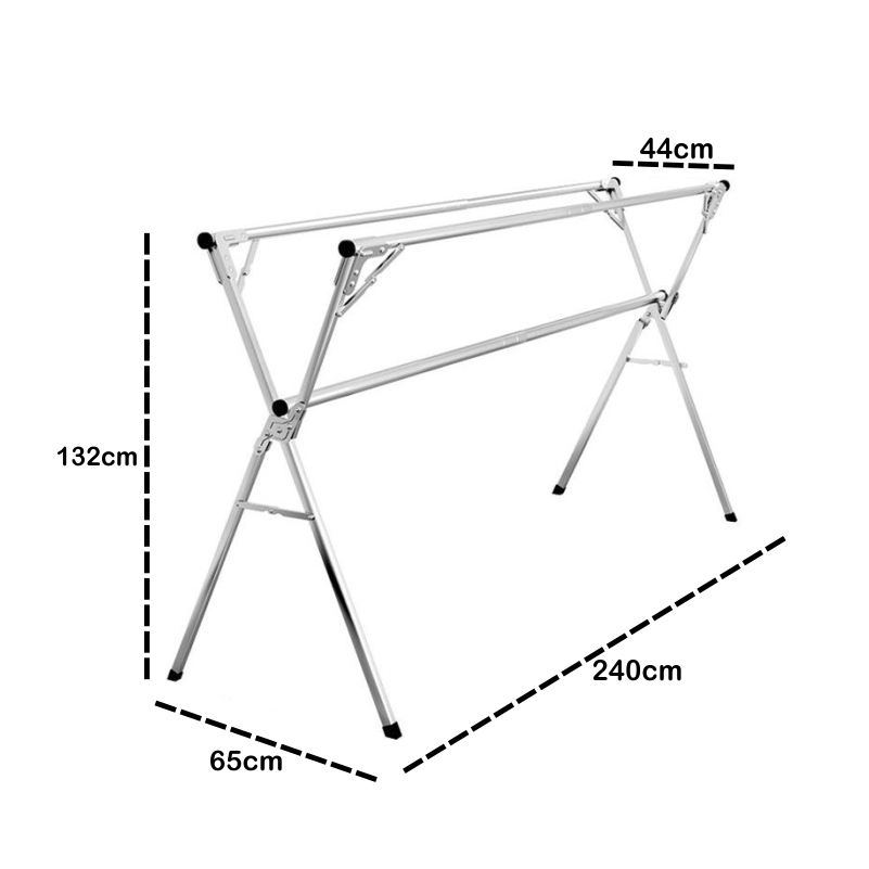 Rak Jemuran Baju Handuk Lipat Stainless Steel / Rak Jemuran Lipat Anti ...