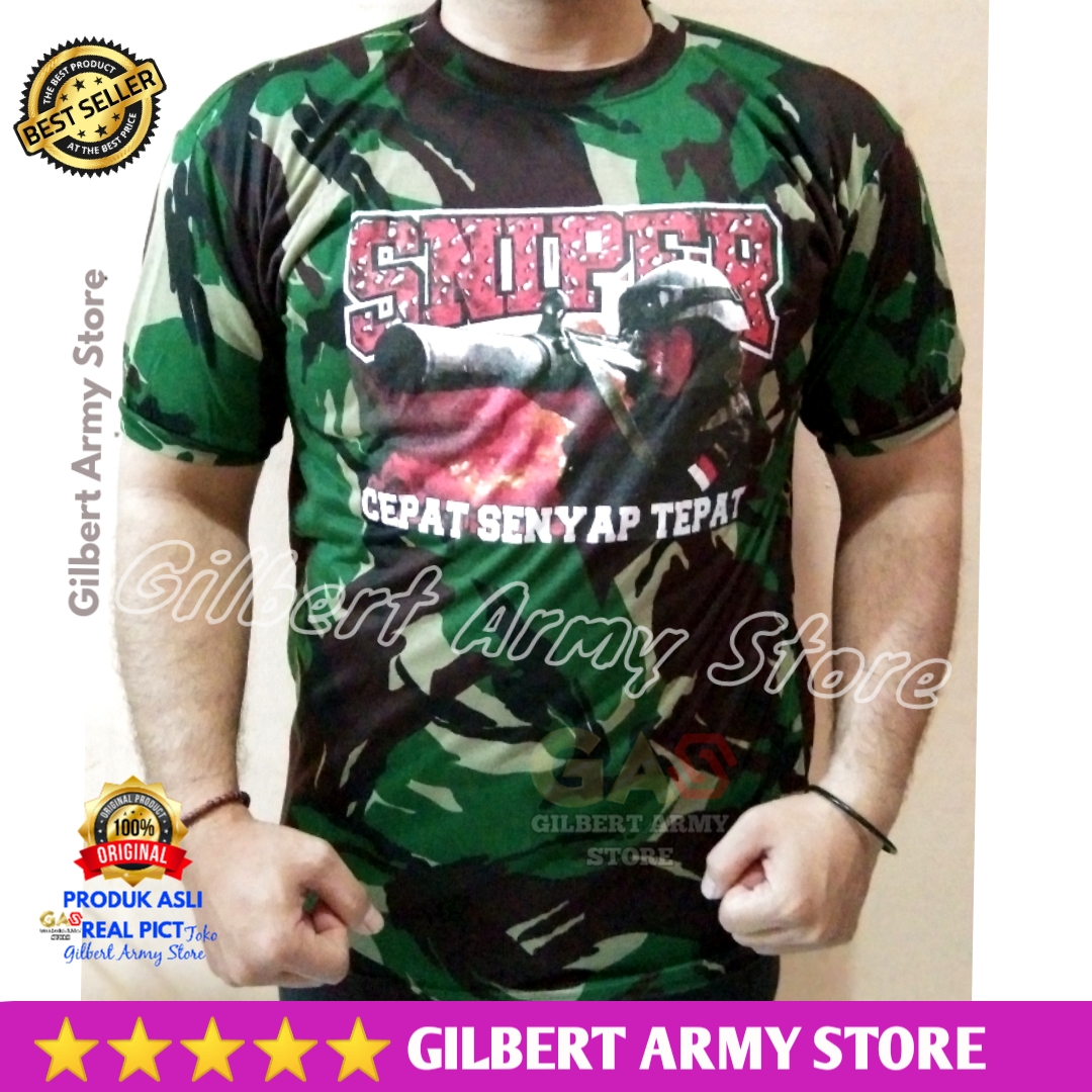 GILBERT ARMY STORE-Kaos Loreng Gambar SNIPER Malvinas Lengan Pendek ... GILBERT ARMY STORE-Kaos Loreng Gambar SNIPER Malvinas Lengan Pendek ...