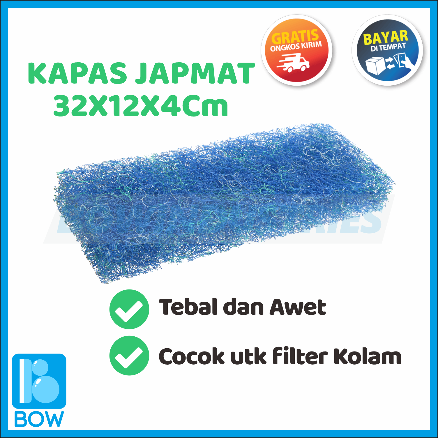JAPMAT JAP MAT JAPMET KAPAS MEDIA FILTER KOLAM IKAN AQUARIUM JAPMET 32 ...