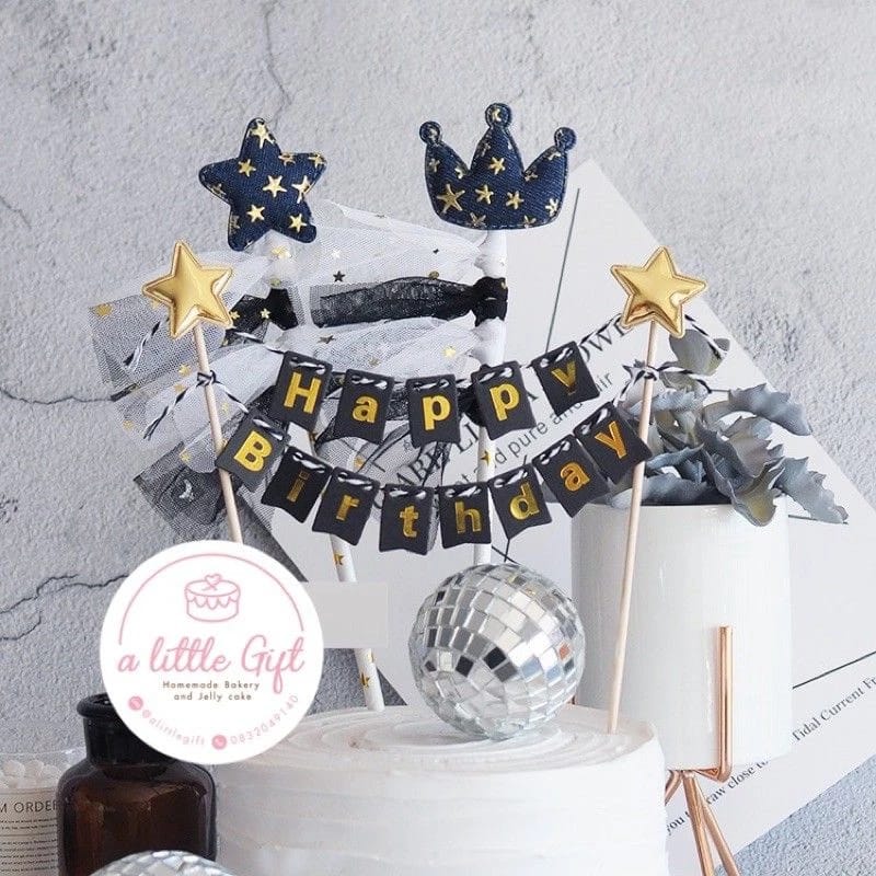 VIRALSHOP88 BANNER CAKE topper banner happy birthday hiasan kue Spanduk ...