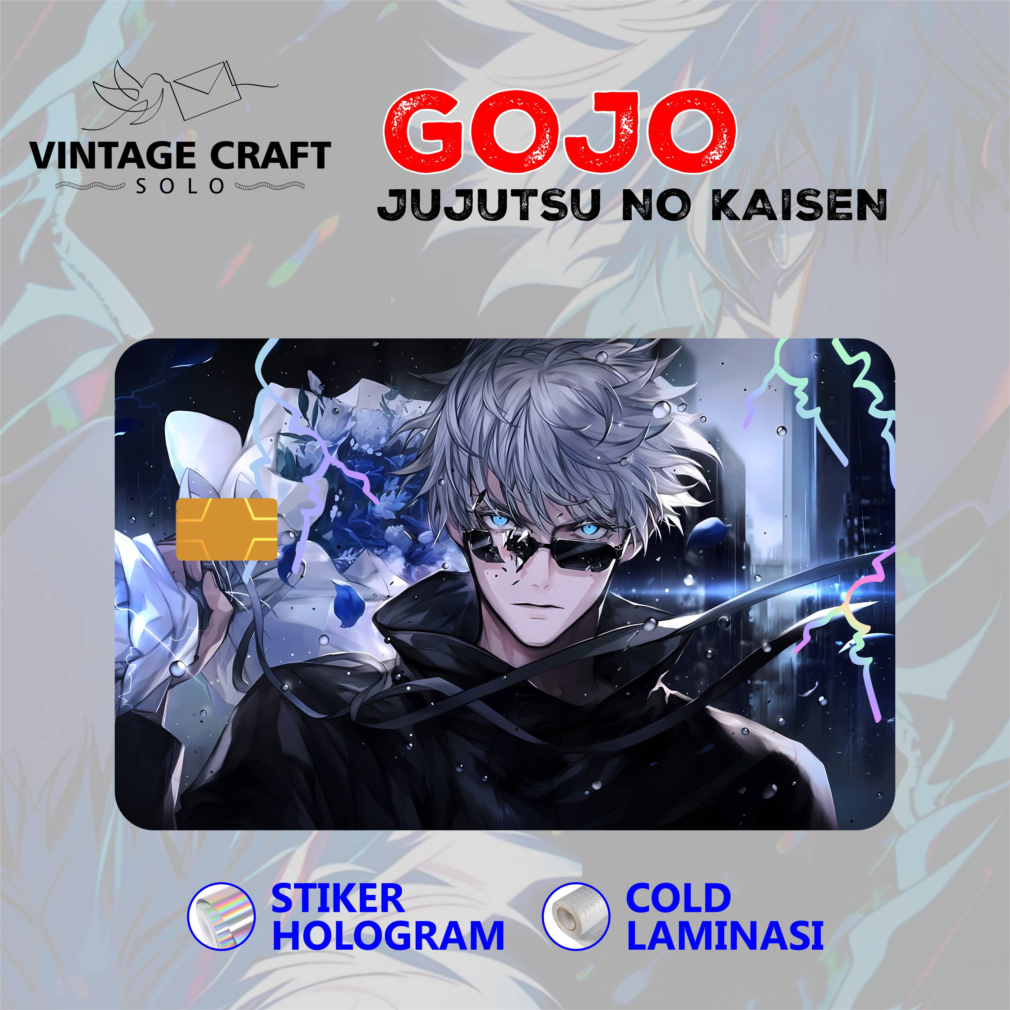 Stiker Atm Kartu HOLOGRAM Anime Jusutsu No Kaisen GOJO SATORU Skin card ...