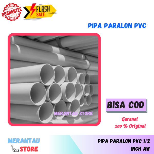 Pipa Potongan Paralon PVC Panjang 50Cm Ukuran 1/2 Inch Aw Berkualitas ...