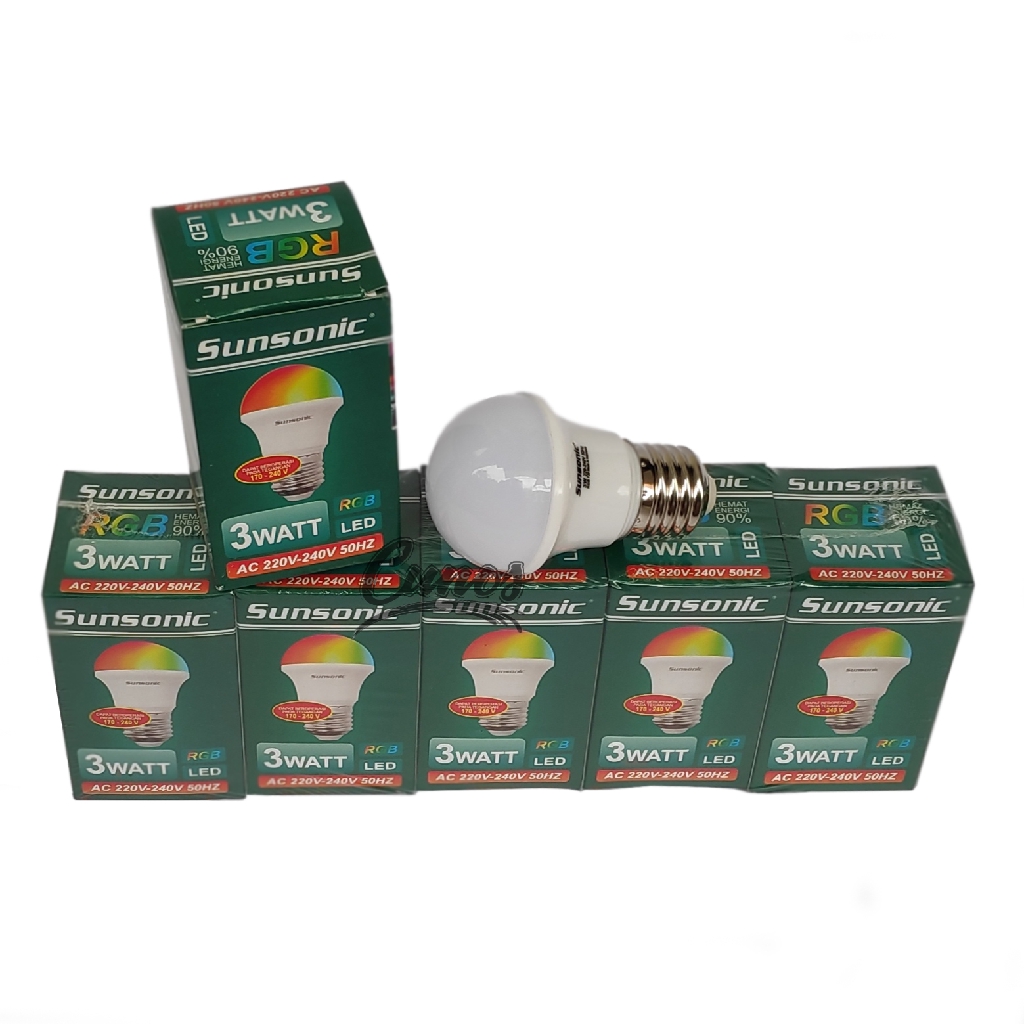 Bohlam Led RGB 3 Watt / Sunsonic 3 Watt RGB | Lazada Indonesia