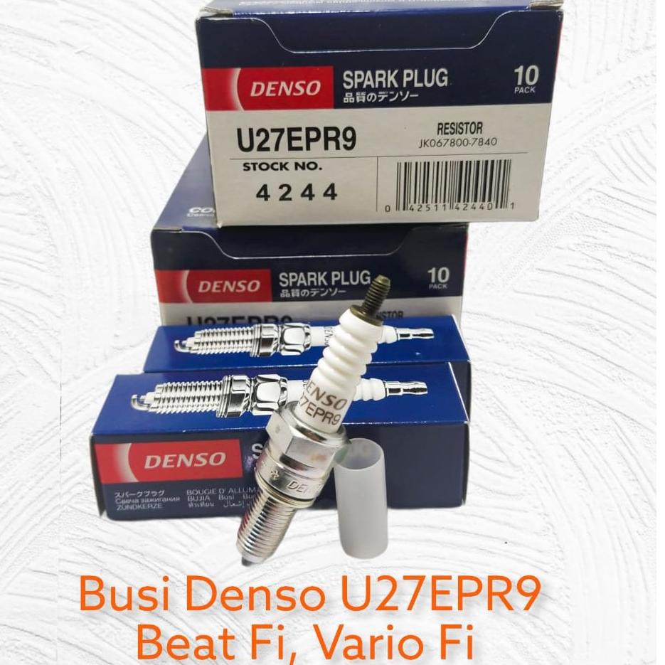 busi panjang denso u27 epr isi 10 pcs . busi motor Karisma supra Vario Beat Scoopy Vixion Nmax ...