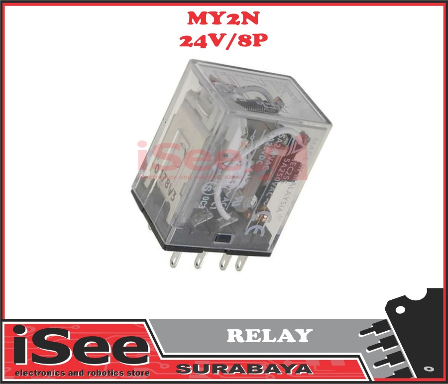 Relay 24v 8p DC 24 Volt Coil DPDT 8 Pin 8P Electromagnetic Power Relay ...