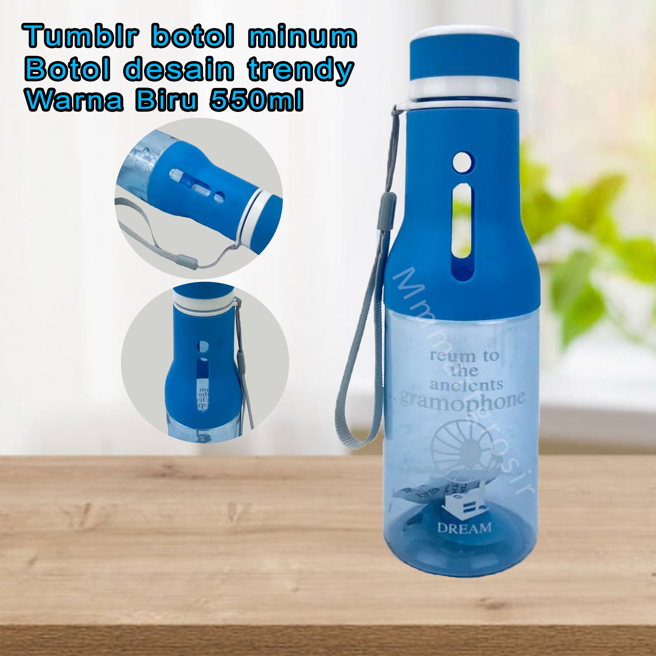 Tumblr botol minum / Botol minum / desain trendy / bening biru / 550ml ...