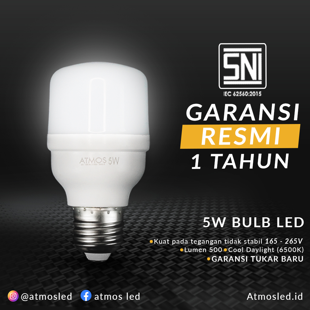 ATMOS LED Bohlam PLATINUM 5w/10w/15w/20w/30w/40w Capsule Frosted ...