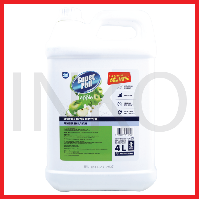 SUPERPELL PEMBERSIH LANTAI FRESH APPLE JERIGEN 4L | Lazada Indonesia