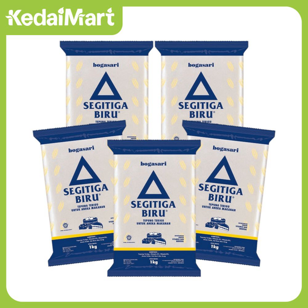 KM Paket Tepung Terigu Segitiga Biru 1 Kg X 5 | Lazada Indonesia
