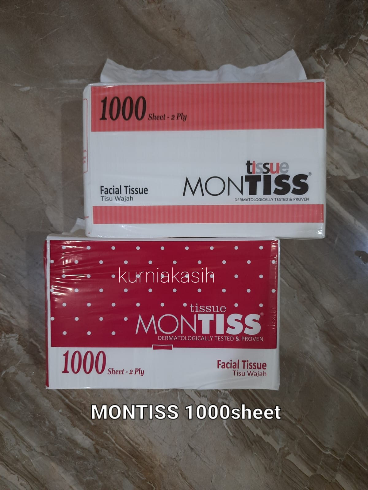 tisu tissu tissue facial softpack MONTISS PULPIES 1000 sheets 2ply ...