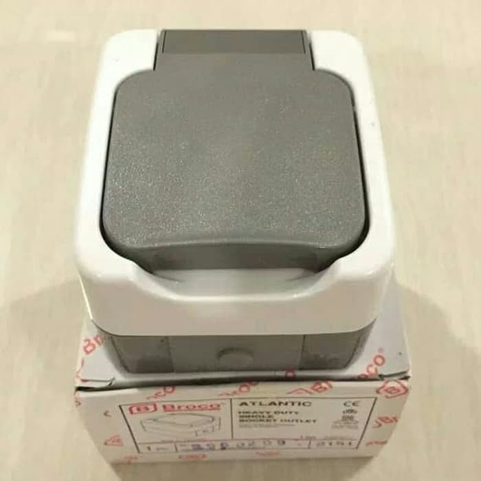 BROCO ATLANTIC 2151 Stop kontak OB + tutup Single Socket Outlet Outbow ...