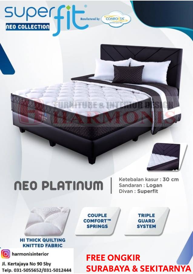 SUPERFIT NEO PLATINUM BY COMFORTA SPRING BED FULL SET UKURAN 90 100 120 ...