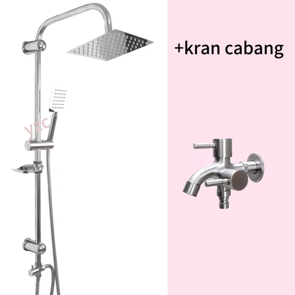 1 Set Shower Paket Lengkap Wall Mounted Dengan Tiang Hand Shower Bahan ...