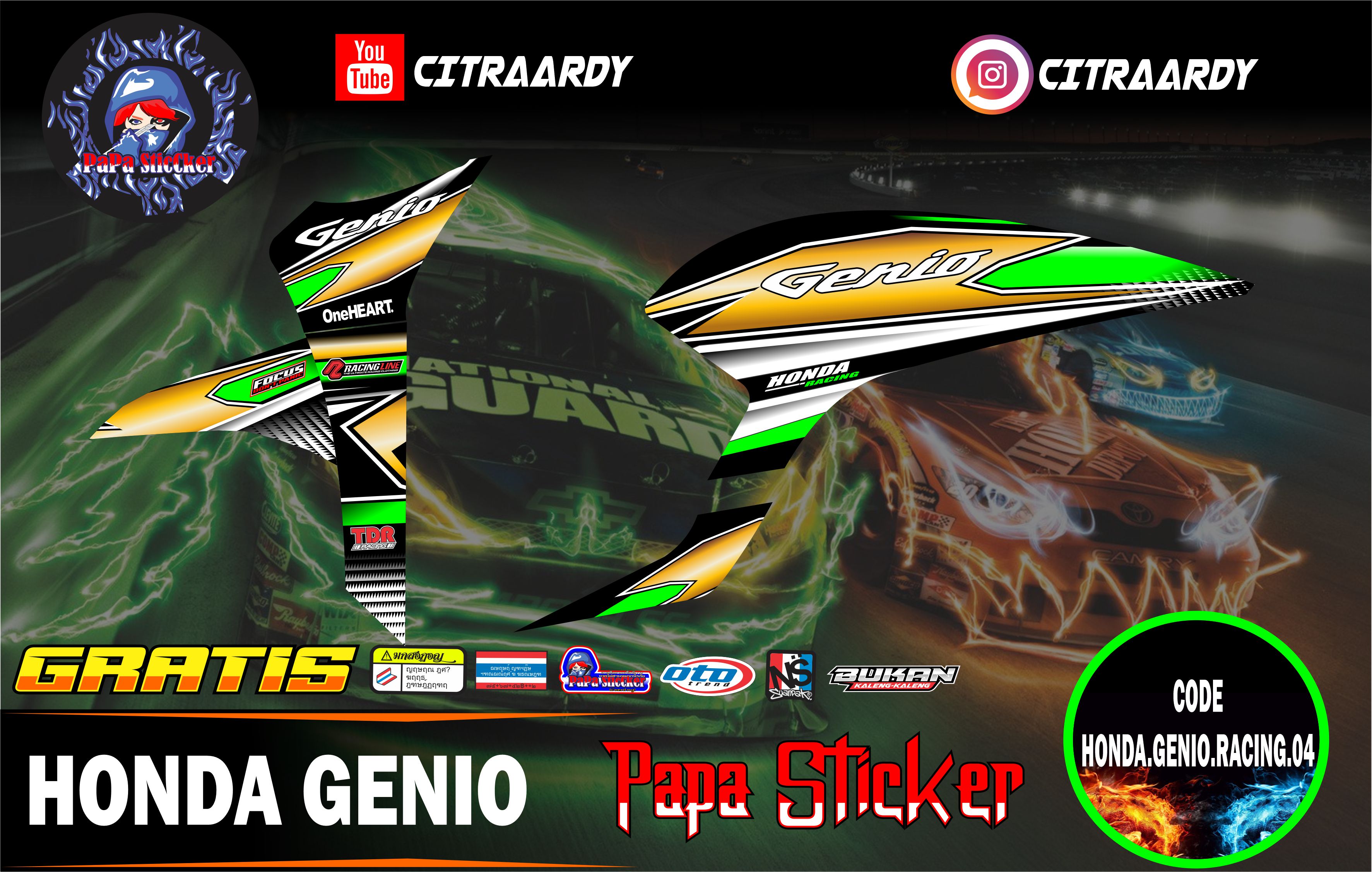 striping stiker honda genio decal honda genio variasi genio modifikasi ...