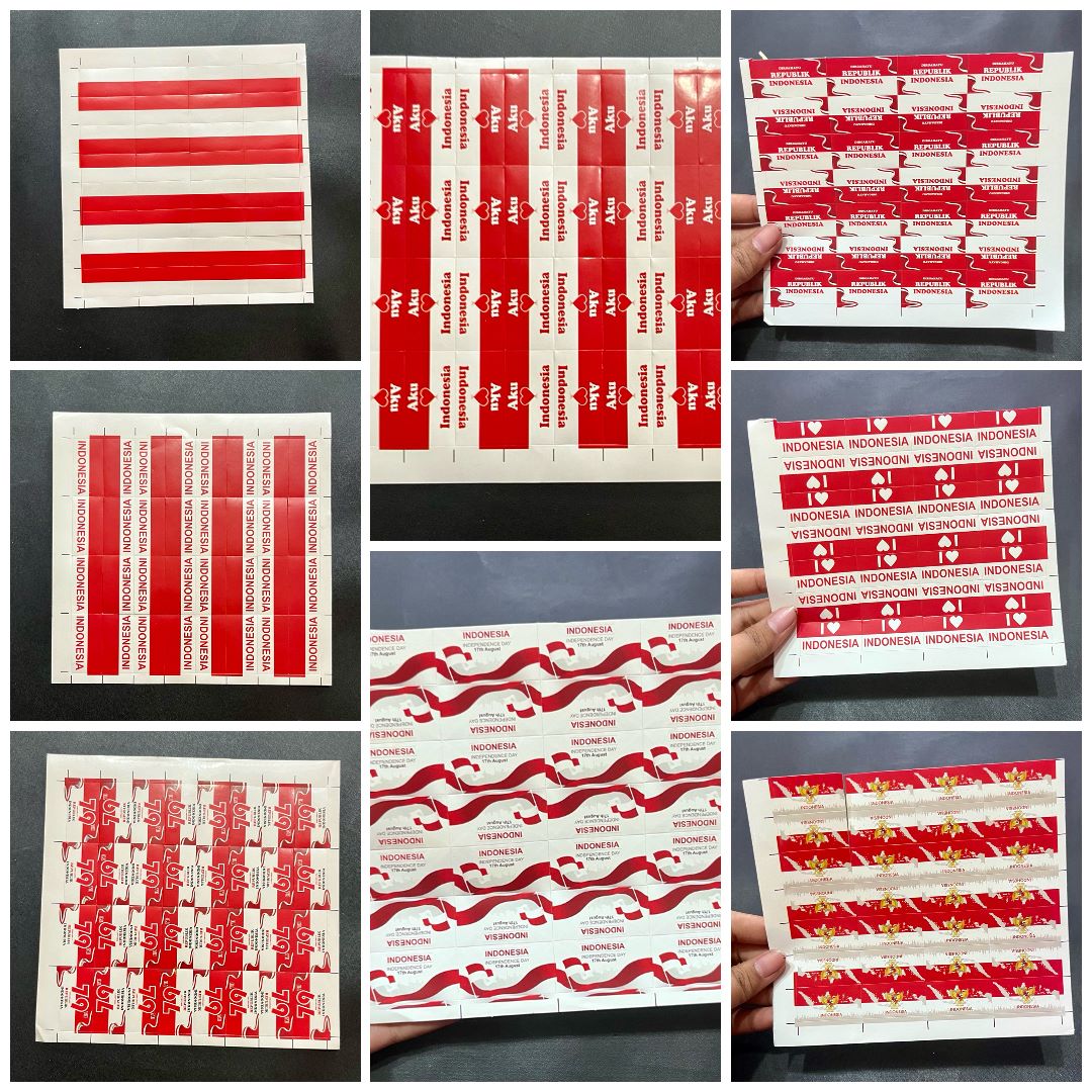 Label Sticker Bendera Merah Putih Dekorasi Hiasan 17 Agustus Hari ...