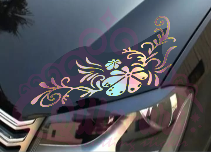 stiker gambar bunga batik kap depan mobil stiker mobil | Lazada Indonesia
