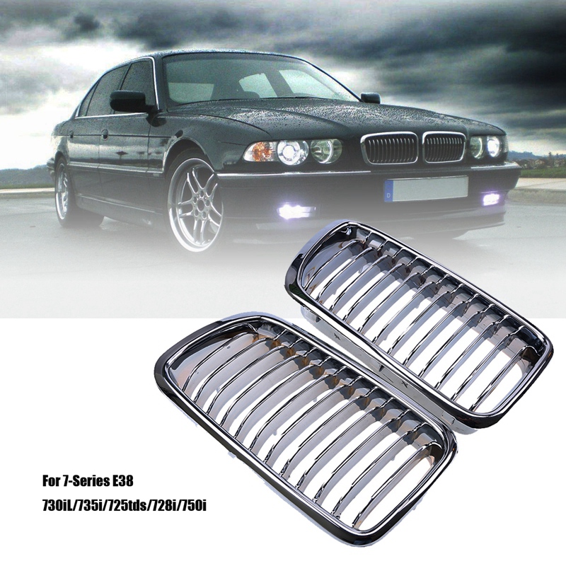 1Pair Chrome Front Kidney Grill Grille for BMW 7-Series E38 730IL/735I ...