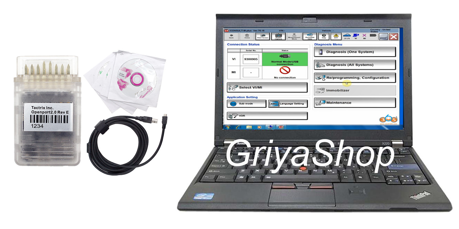 Scanner Mobil Kabel Openport Mitsubishi MUT Paket Laptop siap pakai ...