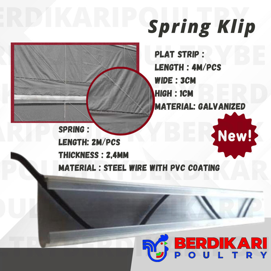 Spring Klip/Spring Clip/Alat Pasang Terpal Klip 4m / Alat Kandang ...