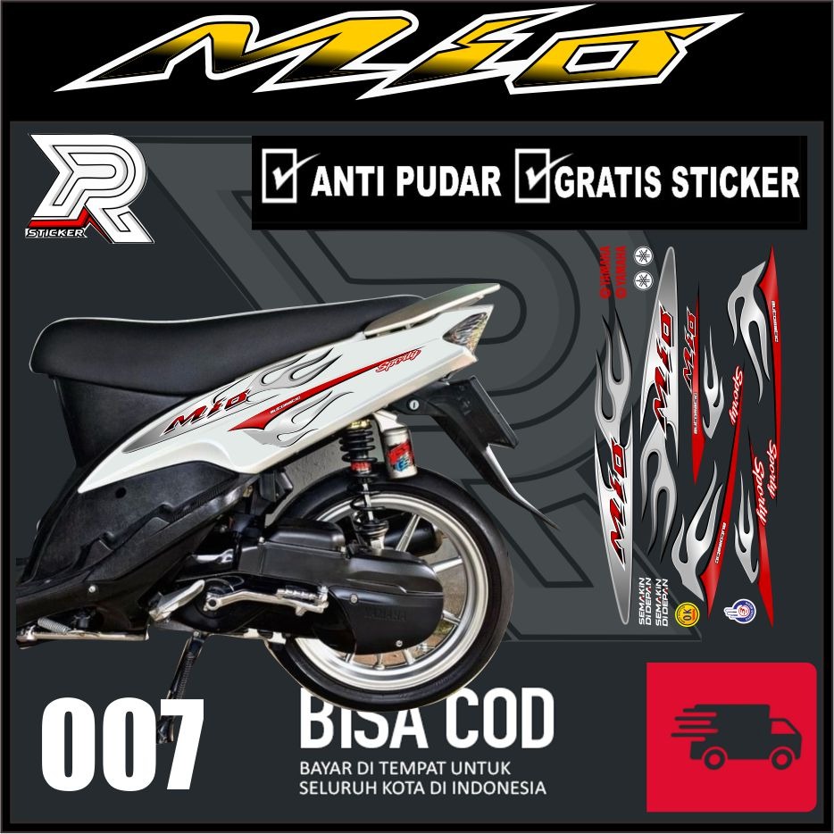 STICKER STRIPING MIO SPORTY NEW DESAIN MOTIF API | Lazada Indonesia
