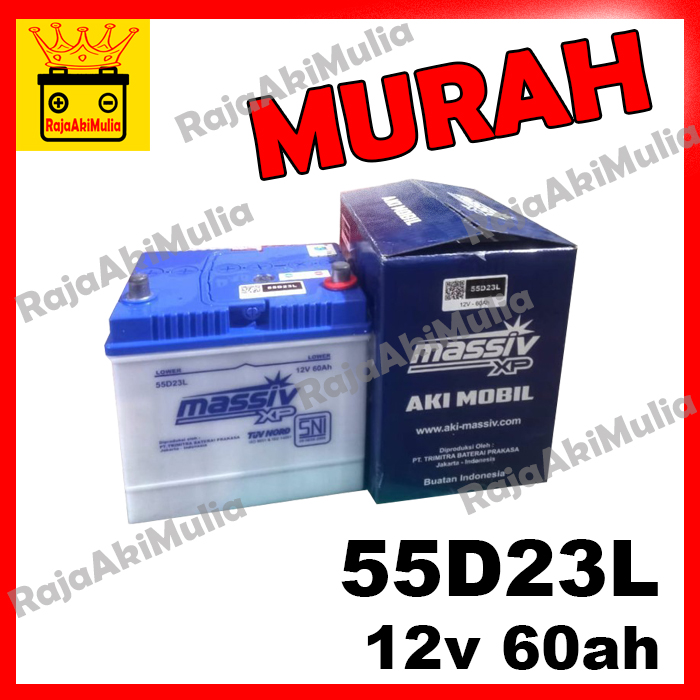 AKI MOBIL BASAH MASSIV XP 55D23L 12V 60AH TOYOTA INNOVA,TOYOTA CAMRY ...